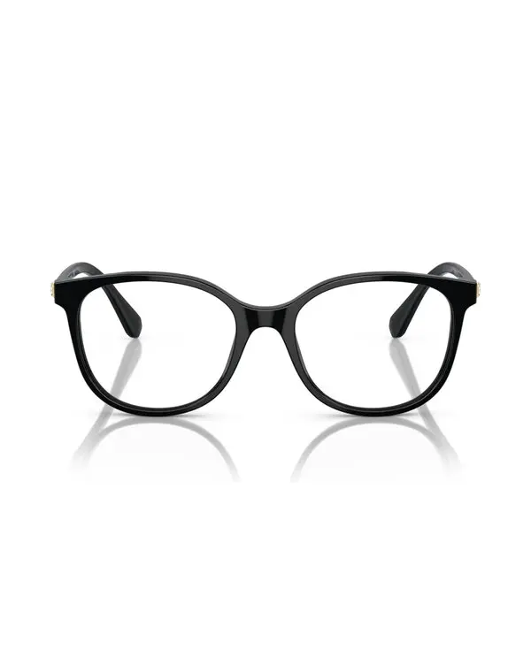 SWAROVSKI Square Eyeglasses With Baguette Crystals - Solid Black