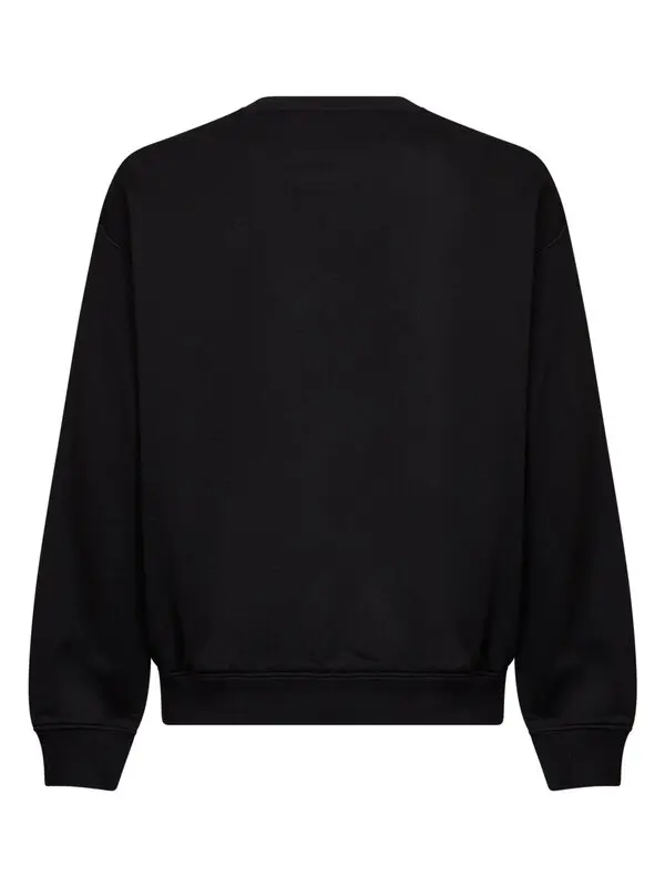 Dolce & Gabbana Black Cotton Embroidered Crewneck Sweatshirt