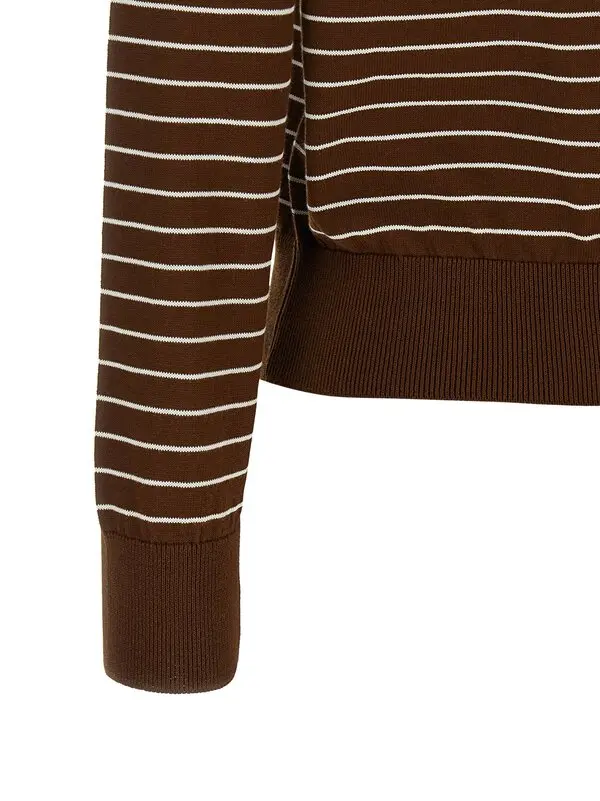 A.p.c. Sima' Striped Cotton Sweater - Brown