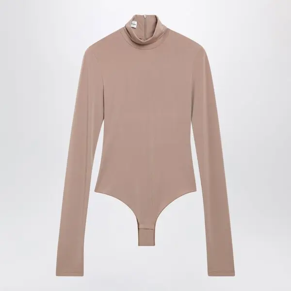 Andamane Stretch Jersey High Neck Bodysuit - Pink