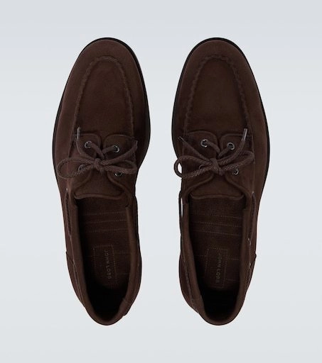 John Lobb Foil Suede Boat Shoes