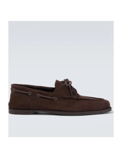 John Lobb Foil Suede Boat Shoes