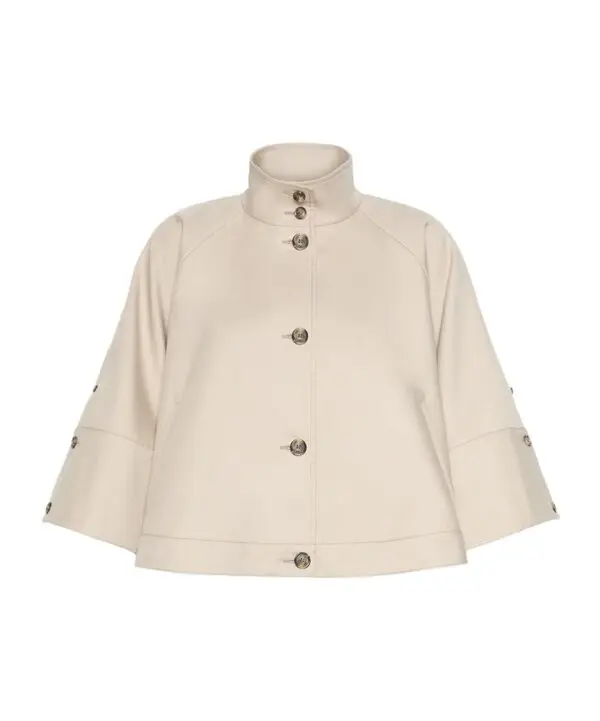 Max Mara Flared Shawl With High Neck And Raglan Sleeves