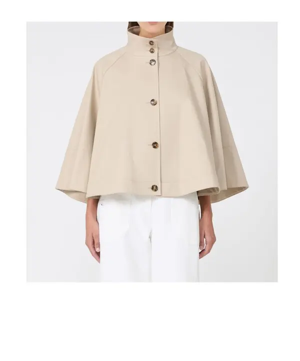 Max Mara Flared Shawl With High Neck And Raglan Sleeves