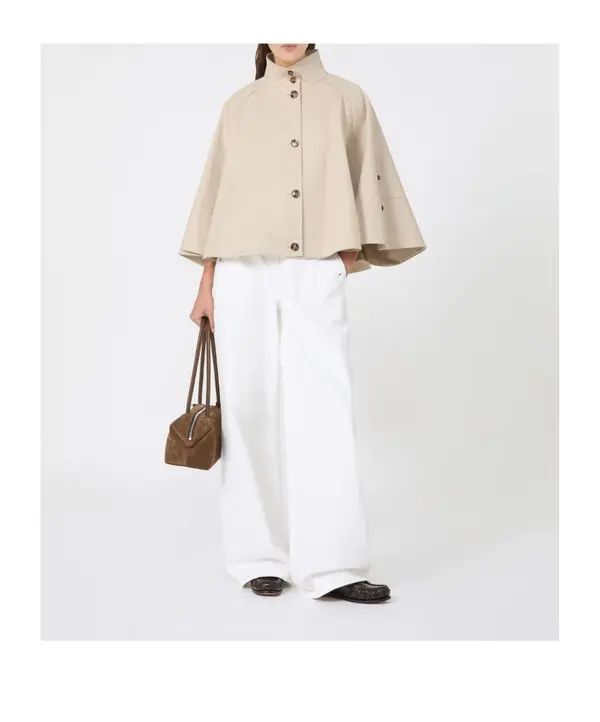 Max Mara Flared Shawl With High Neck And Raglan Sleeves