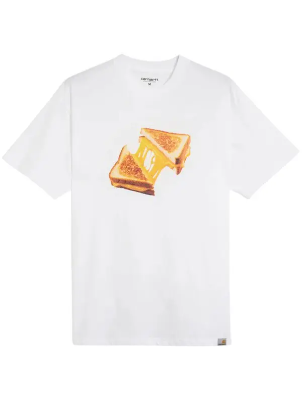 Carhartt Work In Progress Cheese Toast Graphic T-shirt In Organic Cotton Single Jersey - White