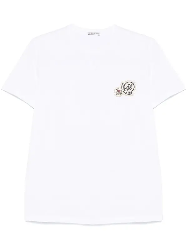 Moncler Cotton Jersey Crewneck T-shirt With Double Logo Patch