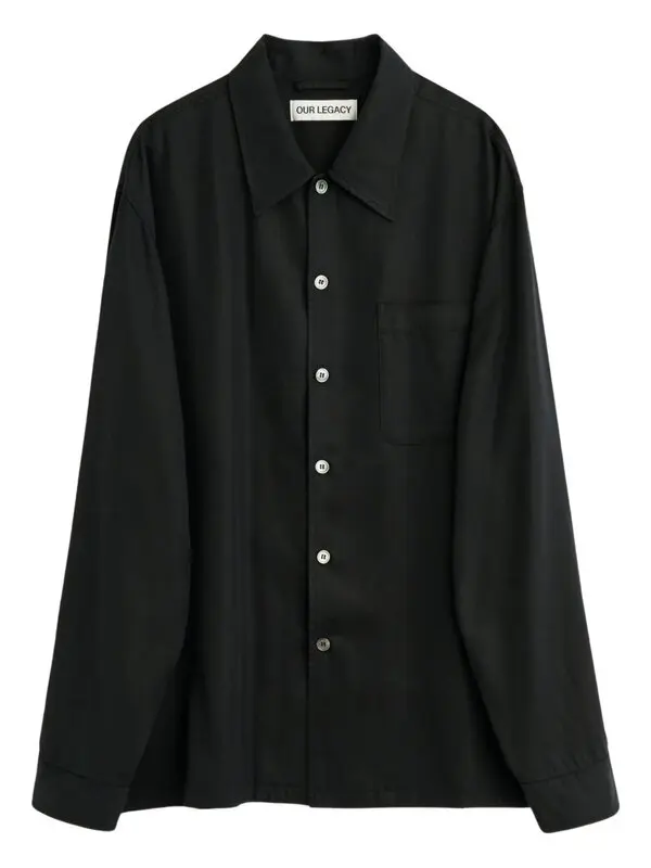 Our Legacy Chest Pocket Button-up Long Sleeve Shirt - Black