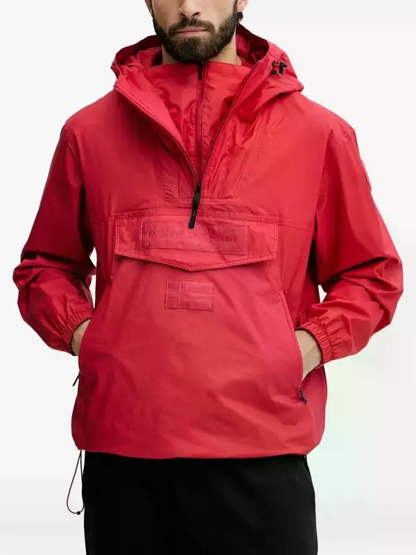 NAPAPIJRI Rainforest Next Summer Logo-patch Hooded Jacket - Red