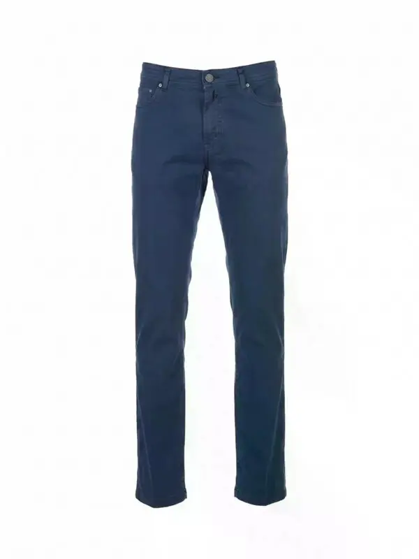 Kiton Logo-patch Trousers - Blue