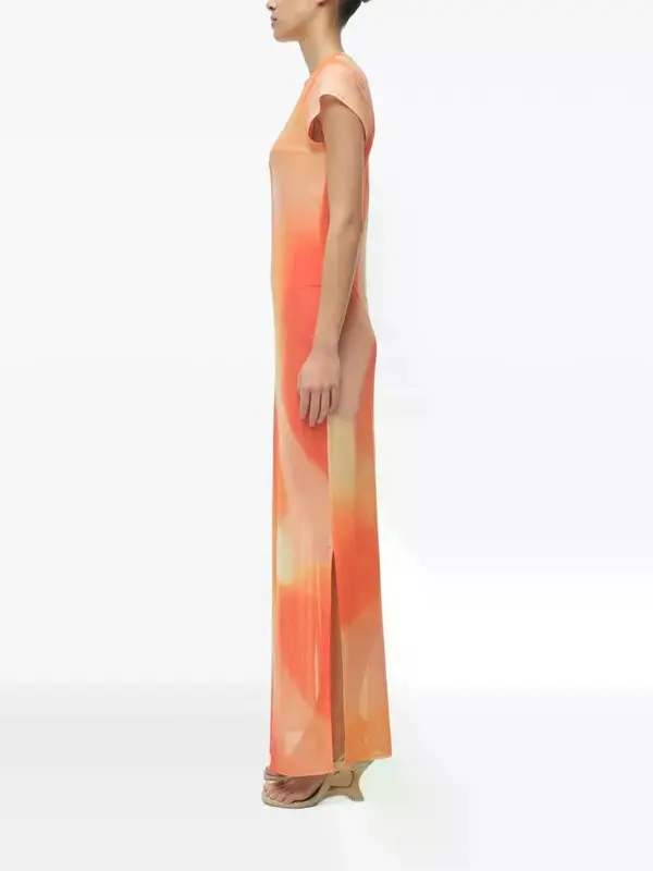 Simkhai Fia Abstract-print Mesh Maxi Dress