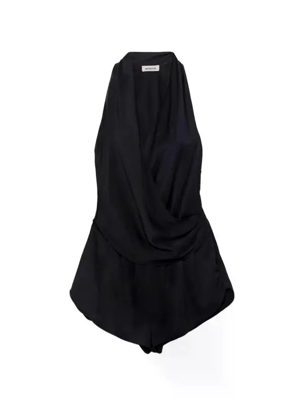 Simkhai Halia Draped Romper - Black