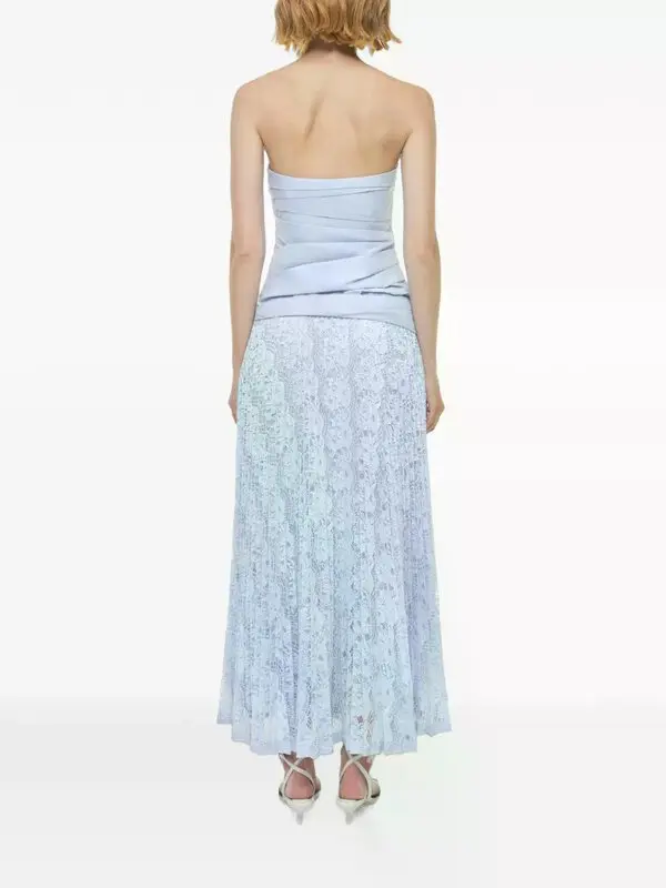 Simkhai Annalise Lace-panelled Strapless Maxi Dress - Blue