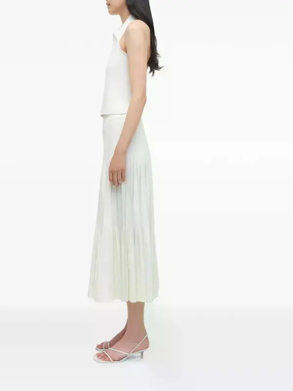 Simkhai Margoux Pleated Knit Midi Skirt