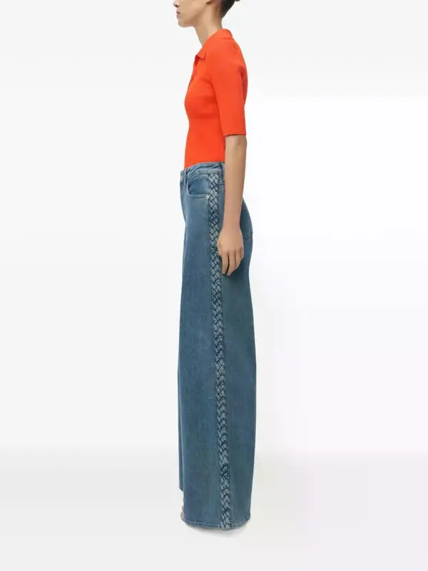 Simkhai Secily Ribbed Knit Polo Shirt