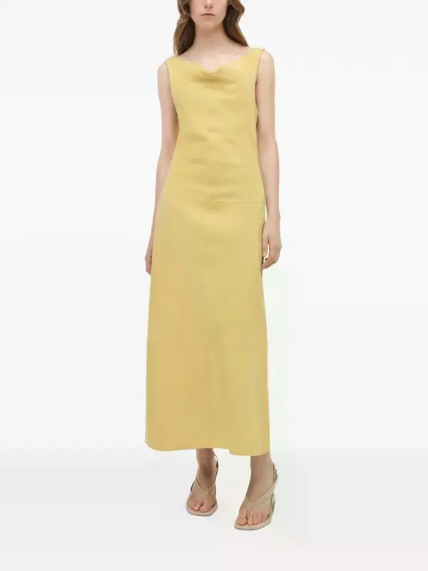 Simkhai Cowl Neck Sleeveless Suede Midi Dress