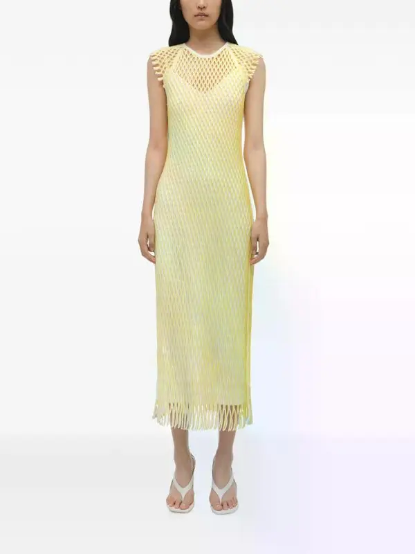 Simkhai Faylen Open-knit Fringed Midi Dress