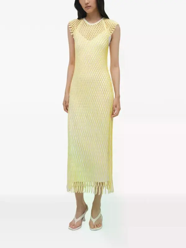 Simkhai Faylen Open-knit Fringed Midi Dress
