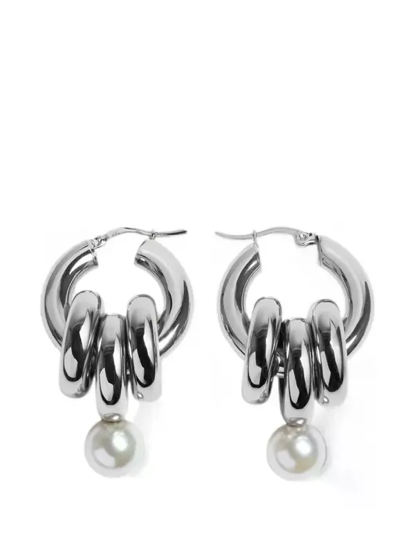 Simone Rocha Stacked-link Pearl Hoop Earrings