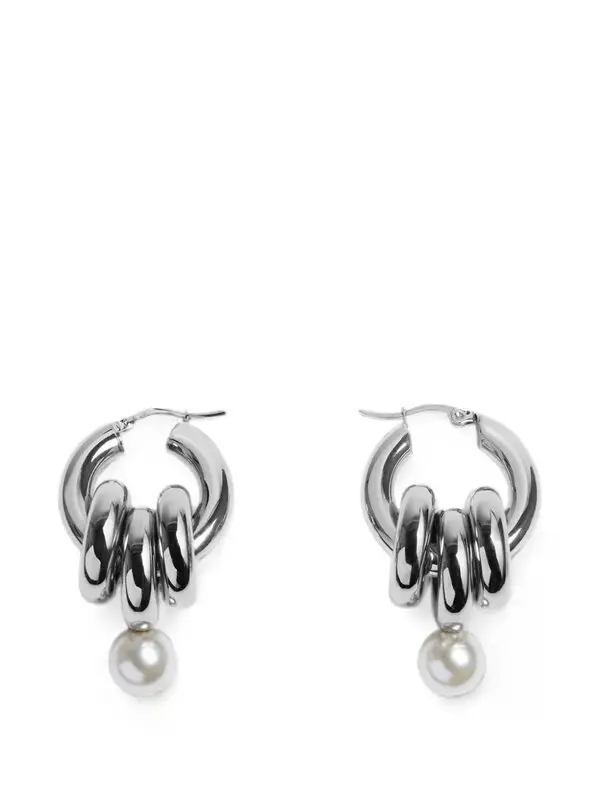 Simone Rocha Stacked-link Pearl Hoop Earrings