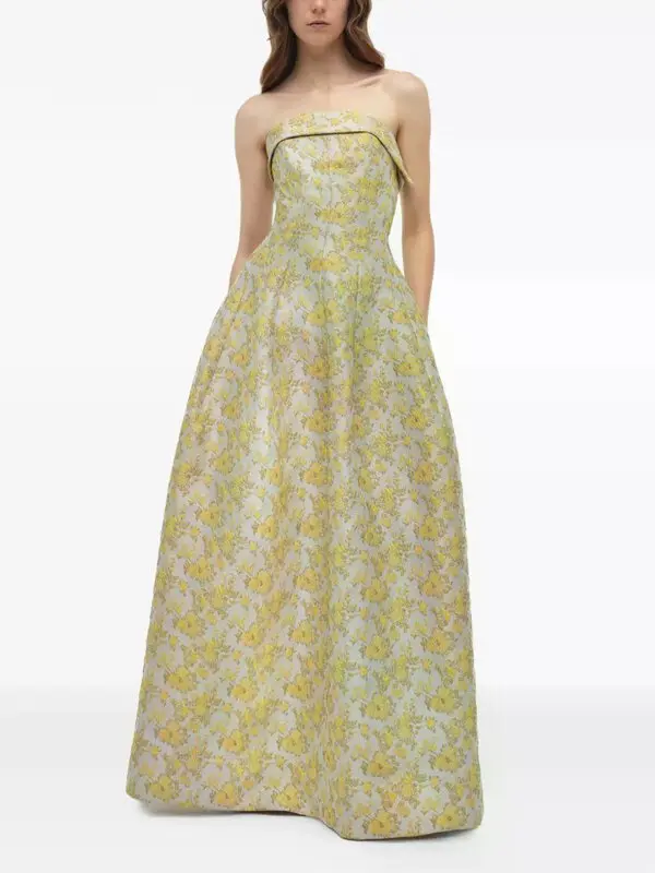 Simkhai Octavia Strapless Jacquard Maxi Dress