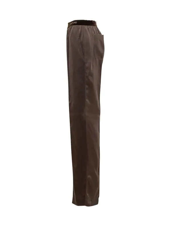 TOM FORD Silk Satin Pajama Pants - Espresso
