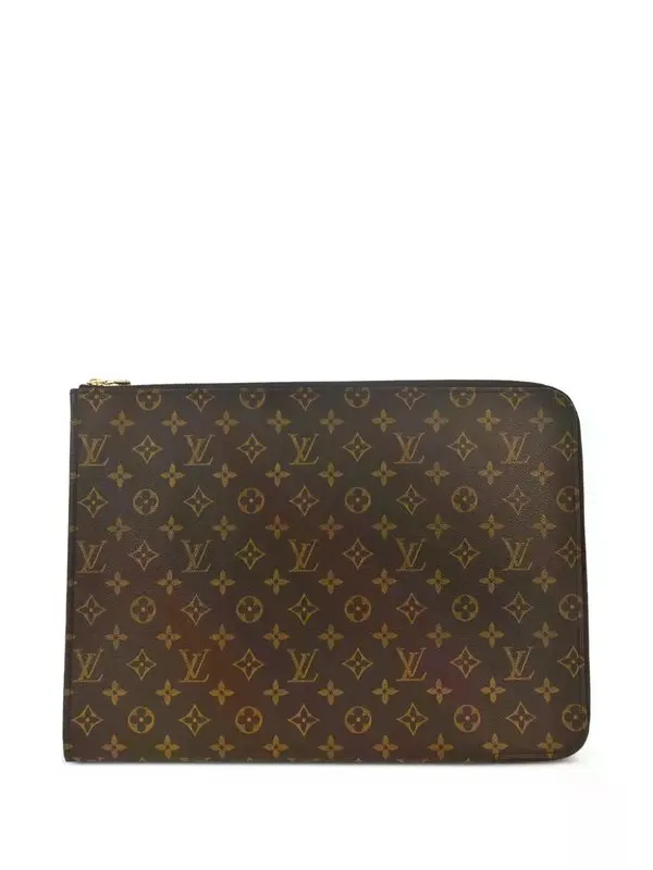 LOUIS VUITTON 2003 Monogram Laptop Bag - Brown