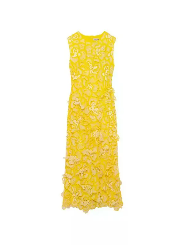 Simkhai Dahlia Lace Midi Dress - Yellow