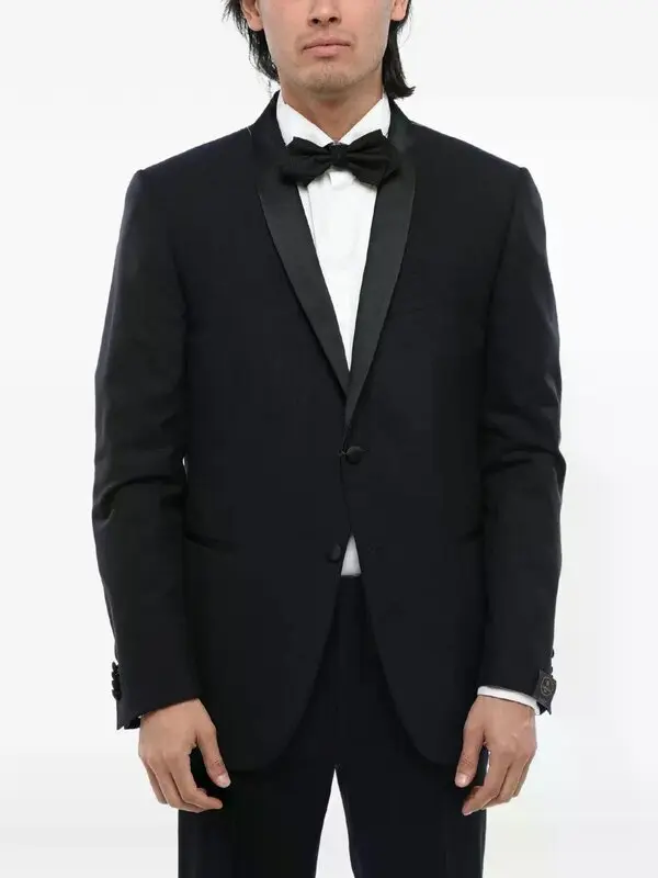 Corneliani Academy Shawl-collar Wool Jacket - Blue