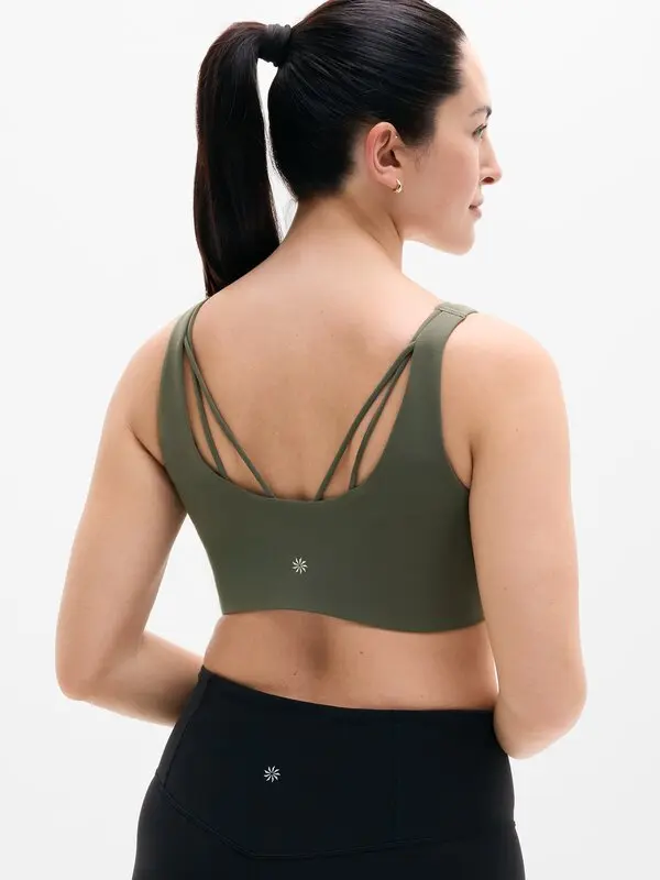 Athleta Perfect Form Strappy Longline Bra D-dd - Jungle