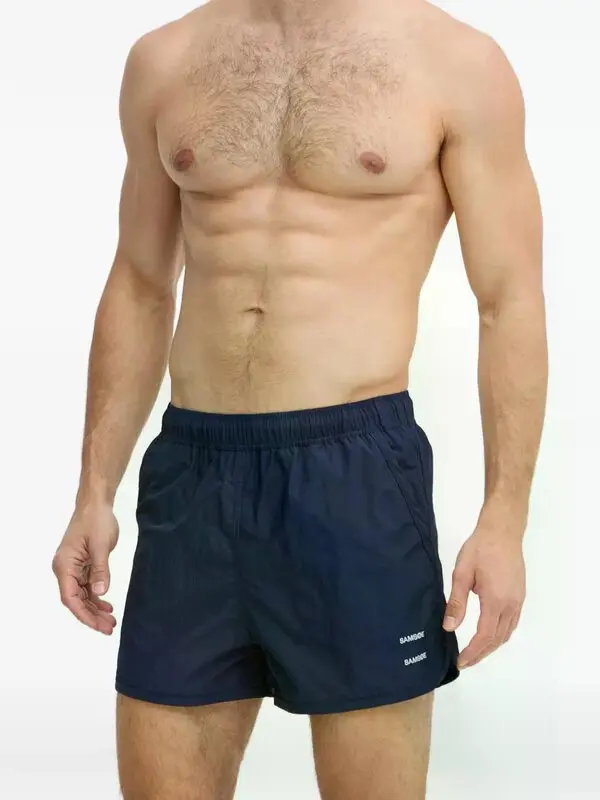 SAMSOE SAMSOE Logo-print Swim Shorts - Blue