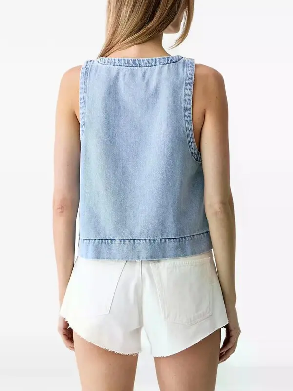 VICOLO Sleeveless Blouse With Round Neck