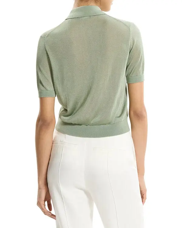Theory Short Sleeve Sheer Polo Shirt