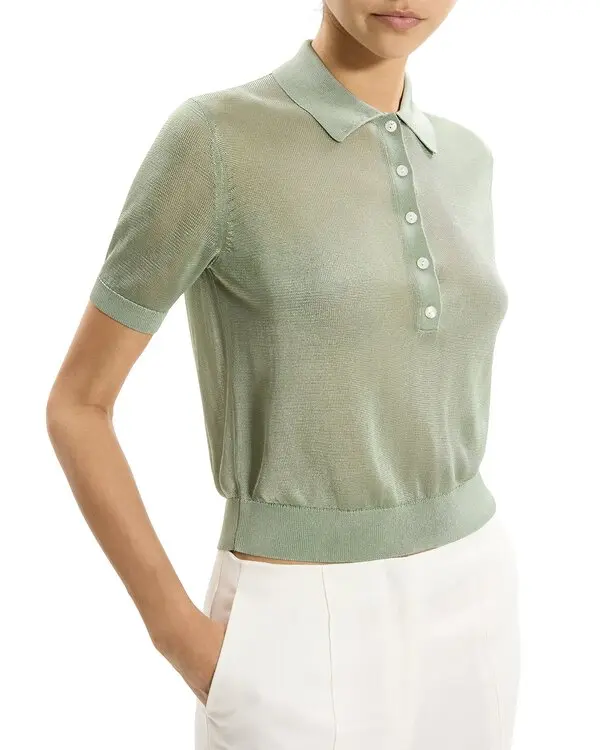 Theory Short Sleeve Sheer Polo Shirt