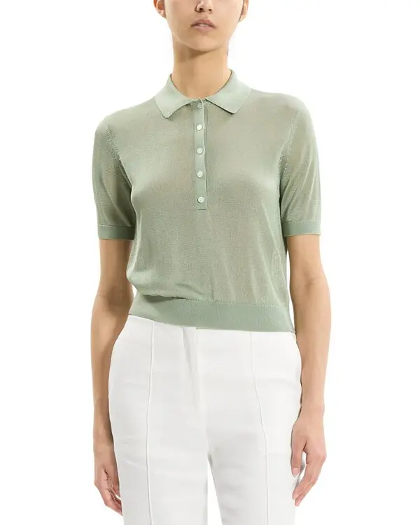 Theory Short Sleeve Sheer Polo Shirt