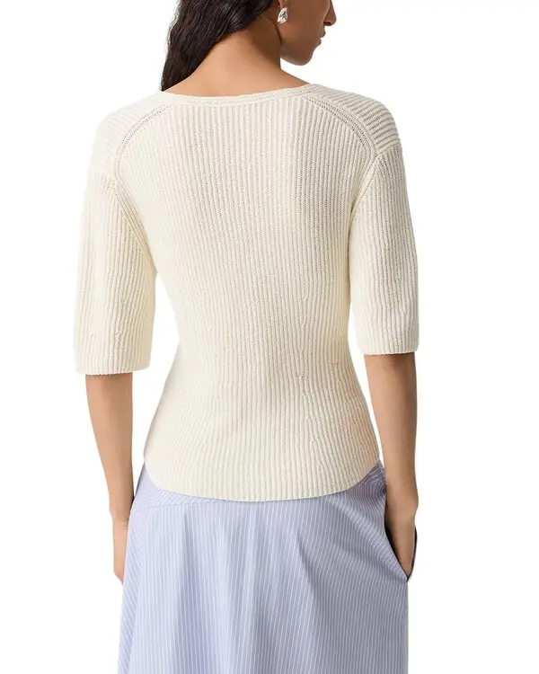 Theory Shaped Short Sleeve Cardigan