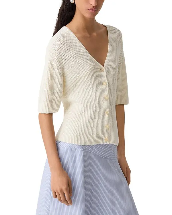 Theory Shaped Short Sleeve Cardigan