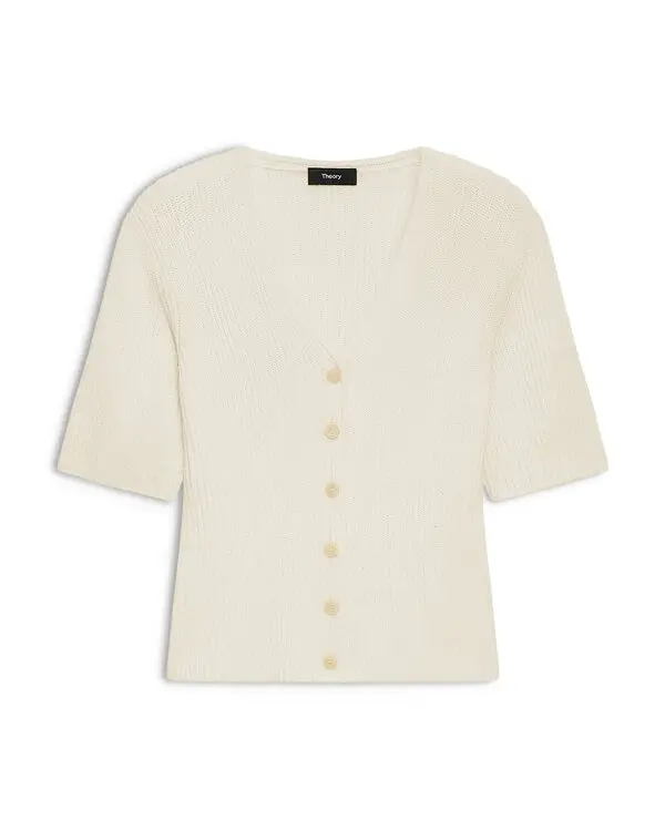 Theory Shaped Short Sleeve Cardigan