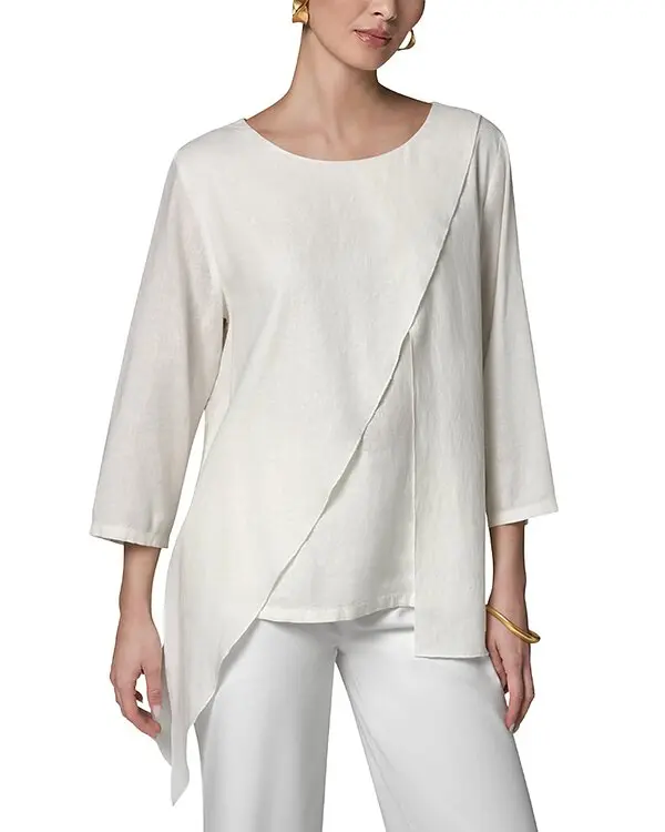 DONNA KARAN WEEKEND Donna Karan Asymmetric Layer Top - Cream