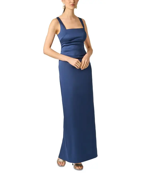 Aidan Mattox Stretch Mikado Long Dress