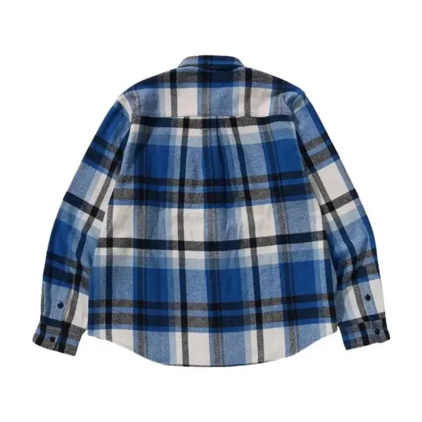 A BATHING APE Check Relaxed Fit Shirt - Blue