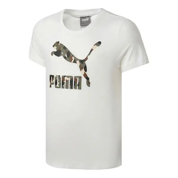 PUMA Logo Graphic T-shirt 'white Green Black - White/green/black