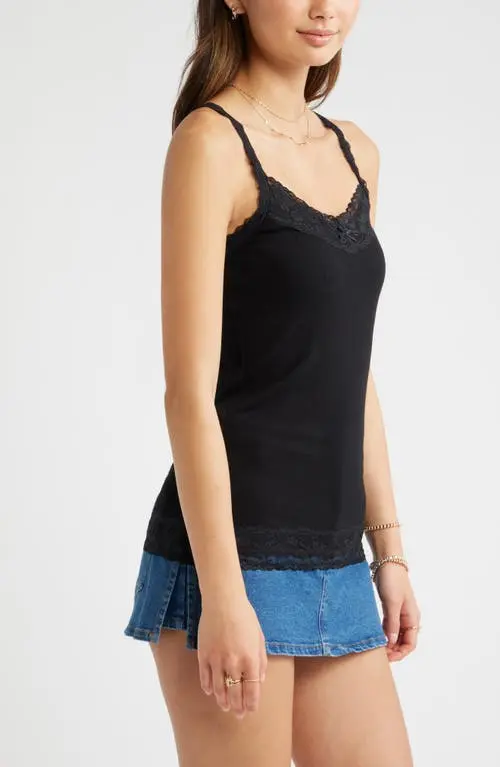 Bp. Lace Trim Camisole - Black