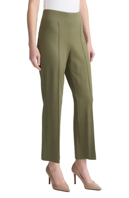 Jones New York Pintuck Pull-on Straight Leg Ankle Pants - Jasper Green