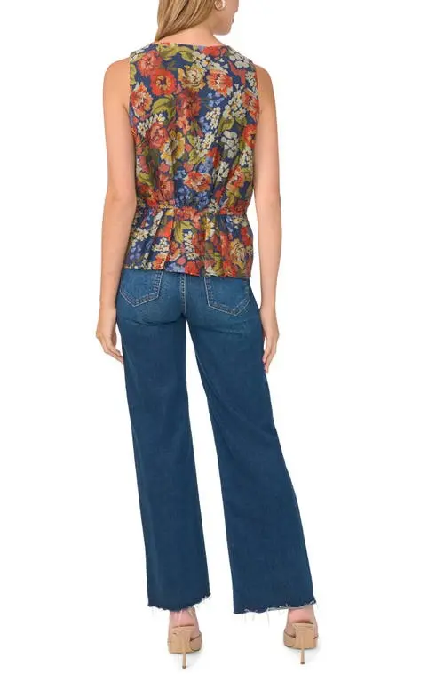 Vince Camuto Pleated Peplum Sleeveless Top