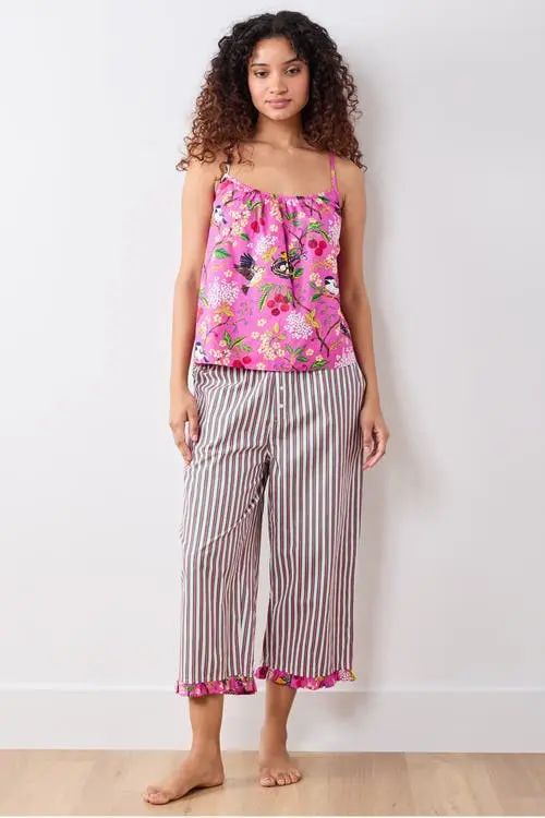 PRINTFRESH Cami & Ruffle Crop Pants Set