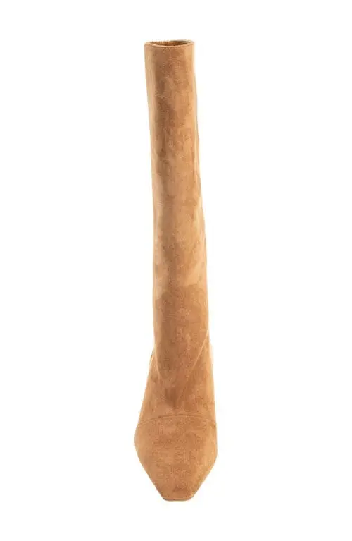 Bcbgmaxazria Xana Knee-high Slouchy Boot With Pointed Toe And Slanted Heel - Tan