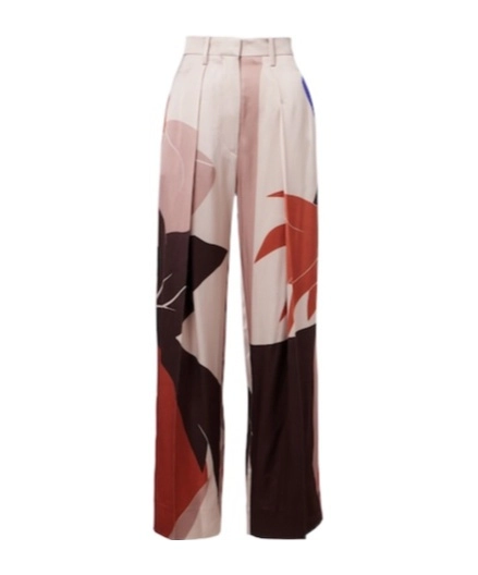Victoria Beckham Printed Satin Wide-leg Pants