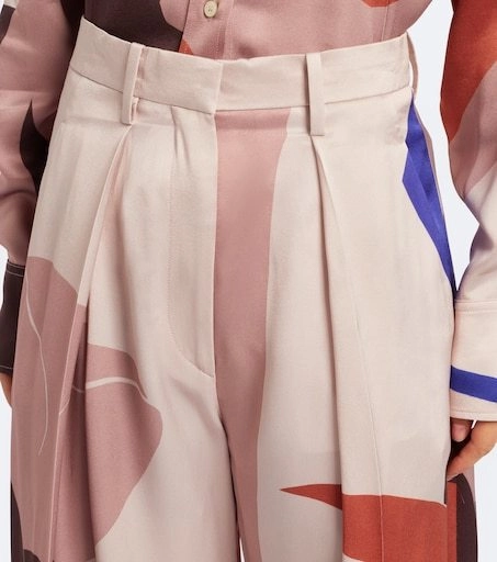 Victoria Beckham Printed Satin Wide-leg Pants