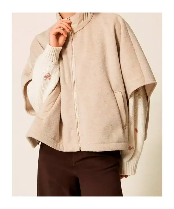 TWINSET Zip-up Mock-neck Poncho